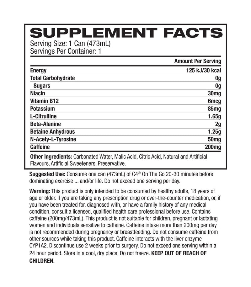 C4 Carbonated RTD by Cellucor – Supplement Mart